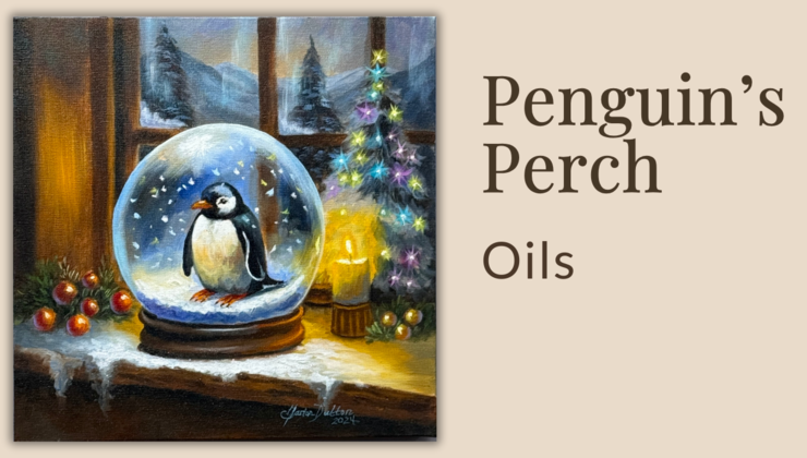 Penguin's Perch Oil Painting Tutorial MazArt Academy
