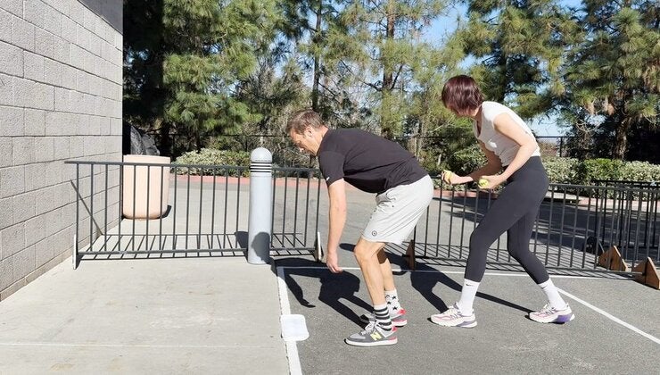 Knee Jump To Reactive Wall 2 Ball Catch