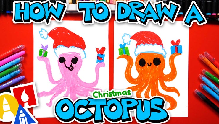 How To Draw A Christmas Octopus