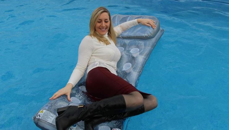 Liz Plays In The Villa Pool
