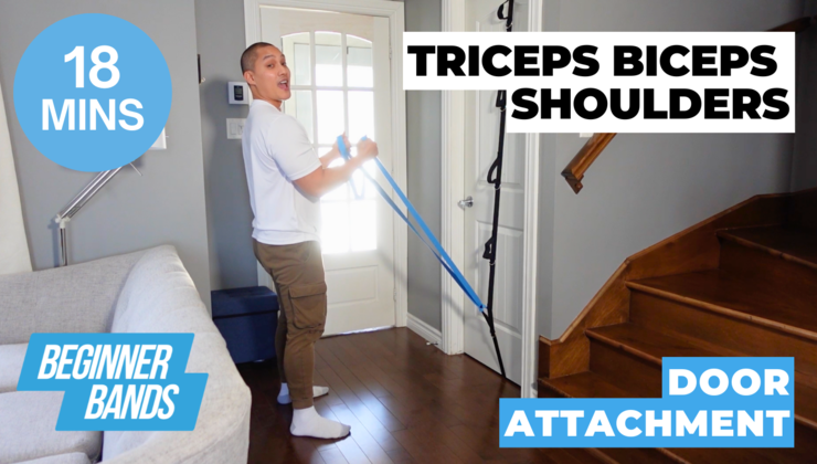 JA Beginner Resistance Bands Arm Workout with Door Attachment