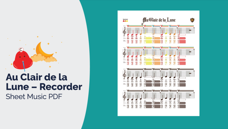 Au Clair De La Lune - C Major - Recorder - Color & B&W-Sm Vids ...
