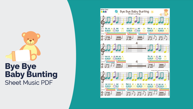 Bye Bye Baby Bunting - Mi Sol La Songs - Sheet Music PDF