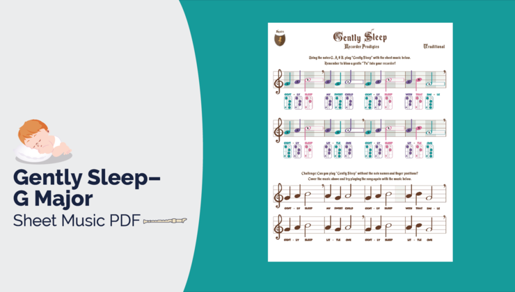 Gently Sleep - G Major - Recorder - Color & B&W-Sm Vids