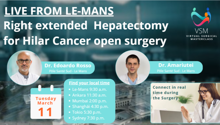 Right extended Hepatectomy for Hilar Cancer open surgery from Le-Mans