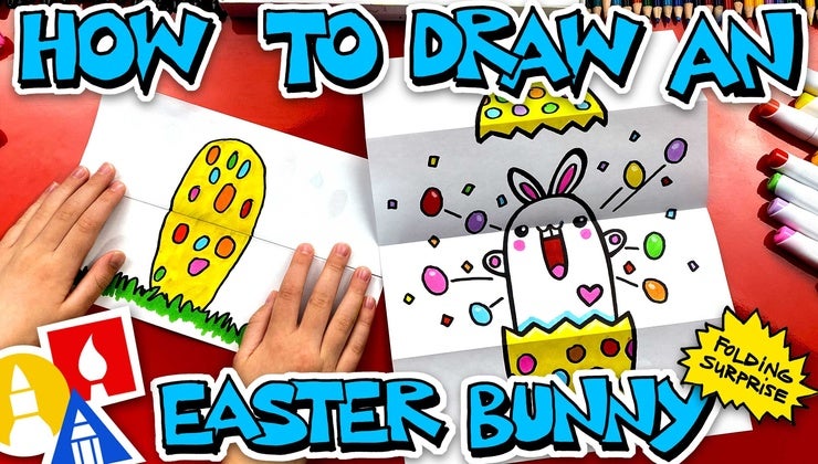 How To Draw An Easter Bunny Folding Surprise | Art For Kids Hub