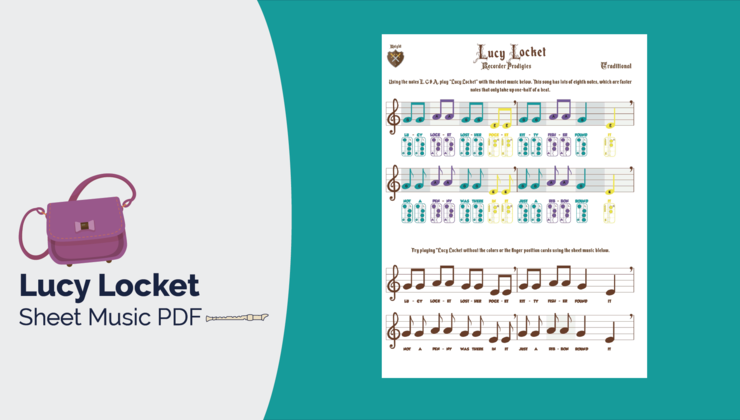 Lucy Locket - C Major - Recorder - Color & B&W-Sm Vids | Prodigies Music