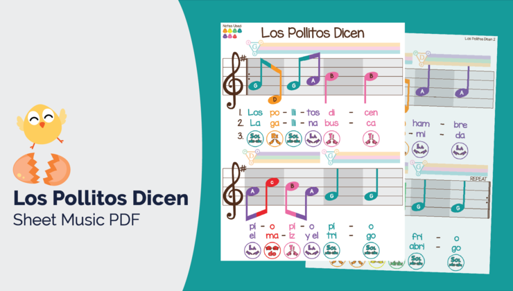 Los Pollitos Dicen—G Major—Fixed Do Sheet Music-Sm Vids | Prodigies Music