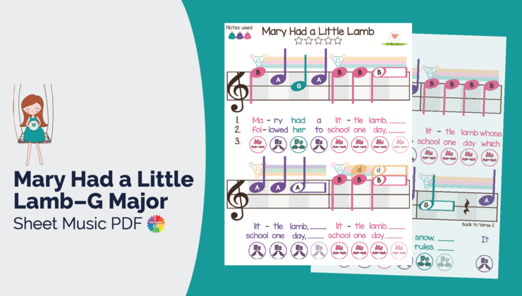 Mary Had A Little Lamb—G Major—Large Note Movable Do Sheet Music-Sm Vids