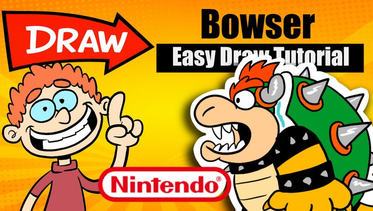 How to Draw Bowser | Fun Cartoon Lesson for Kids | Harptooniacs