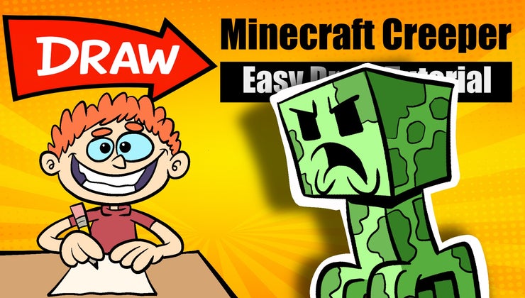 How to Draw a Creeper from Minecraft/ Fun Cartoon Lesson for Kids
