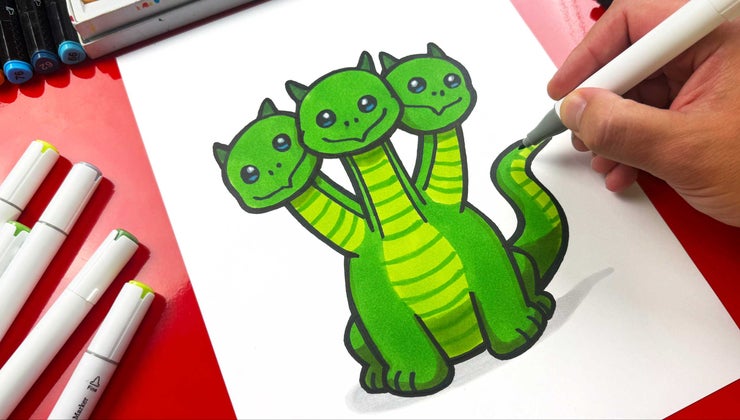 How To Draw A Hydra Dragon Baby | Art For Kids Hub