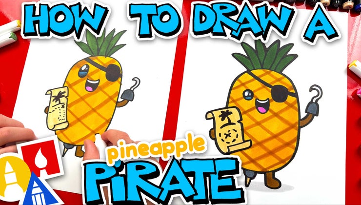 How To Draw A Pineapple Pirate | Art For Kids Hub