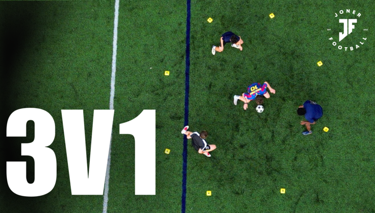 3v1 Soccer Drill – Escape Pressure Using Skills, Speed & Vision