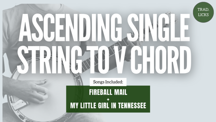 Ascending Pentatonic Single String to V Chord Lick