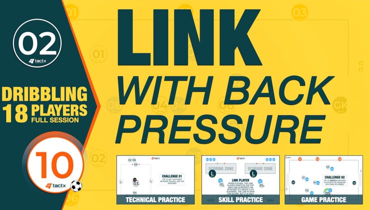 DRIBBLING | BACK PRESSURE | FULL SESSION | 18 PLAYERS