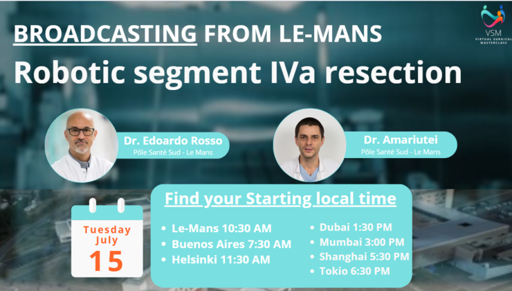 Robotic segment IVa resection from Le Mans