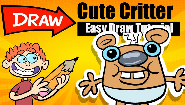 How to draw a cute critter / fun cartoon lesson for kids | Harptooniacs