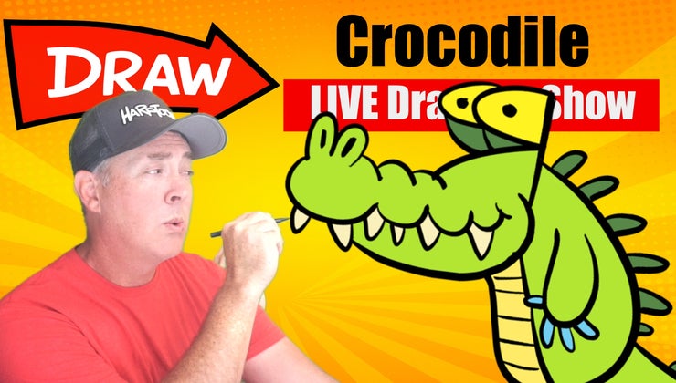 How to draw a Crocodile / Fun Cartoon Lesson for Kids