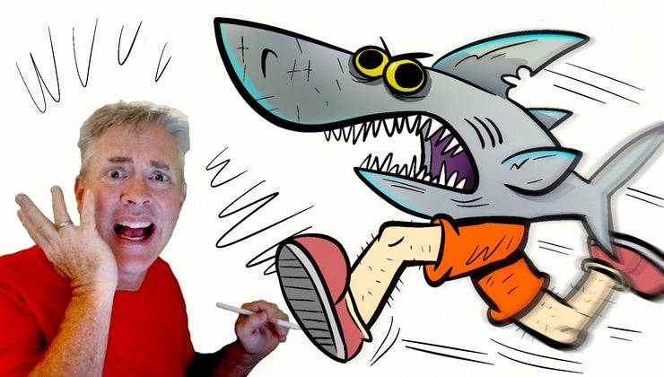 How to draw a Shark With Human Legs / Fun Cartoon Lesson for Kids