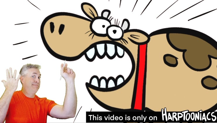 Draw a cow using letter C / Fun Cartoon Lesson for Kids | Harptooniacs