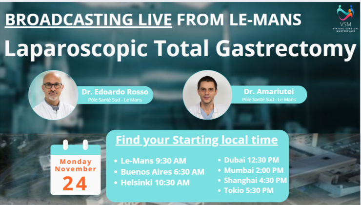 Laparoscopic Total Gastrectomy. Live, From Le Mans