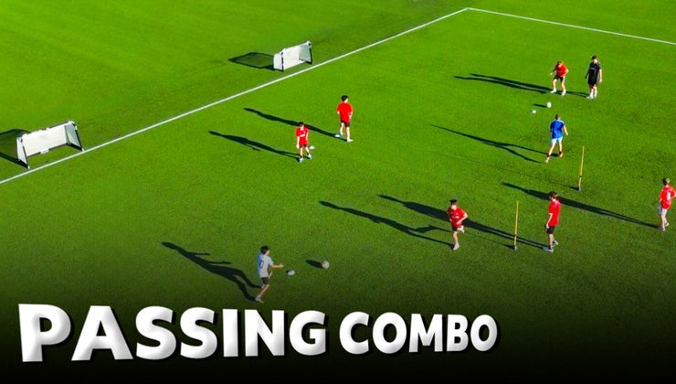 Passing Combination Drill – Bounce Passes, 1v1 & Mini Goal Finish