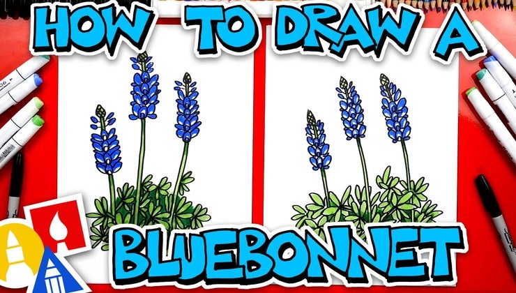 How To Draw A Bluebonnet Flower - Texas State Flower