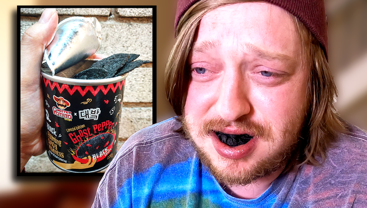 Worlds Hottest Pringles Challenge | Ghost Pepper Black Crisps Challenge ...