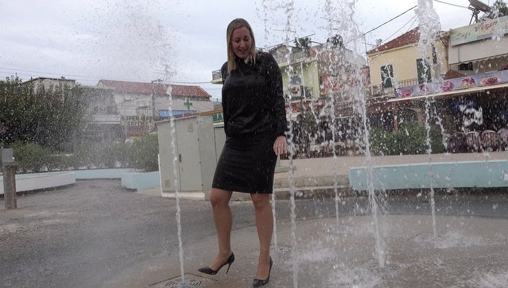 Liz Wears Black Office Wear | MostWam