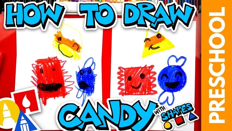 How To Draw Candy Using Shapes - Preschool | Art For Kids Hub