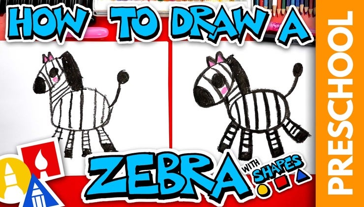 how to draw a cartoon zebra easy