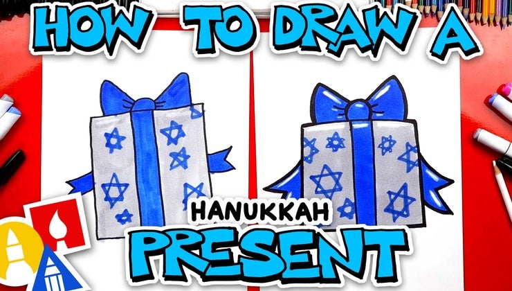 How To Draw Hanukkah Present | Art For Kids Hub
