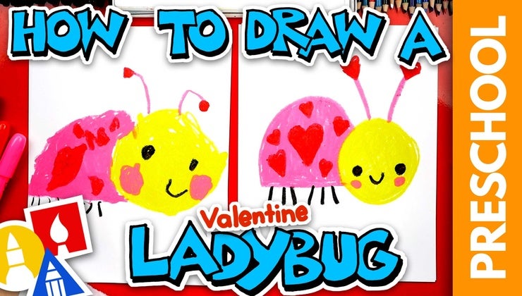 How To Draw A Valentine's Ladybug - Preschool | Art For Kids Hub