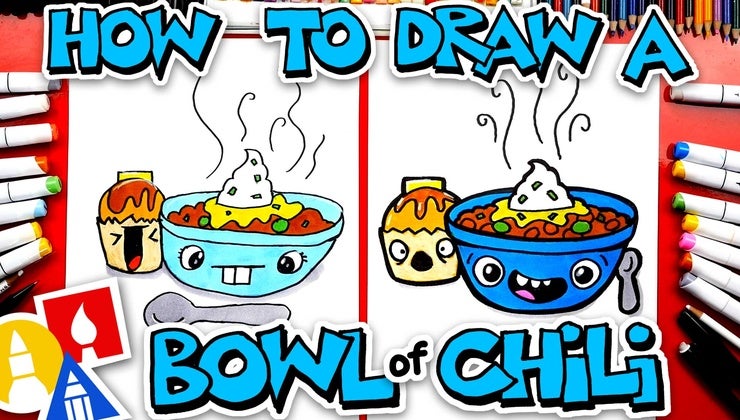 How To Draw A Funny Bowl Of Chili