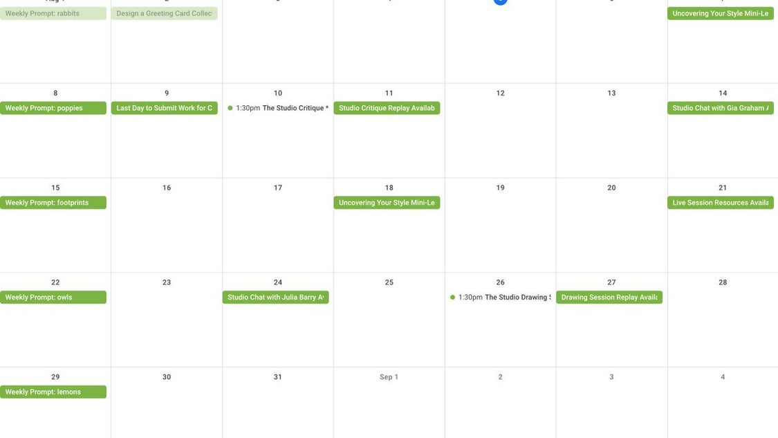 The Studio Calendar