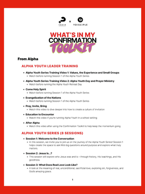 Confirmation Toolkit Catalog