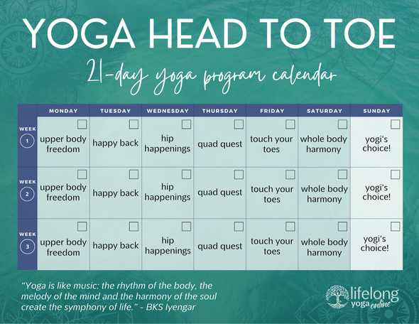 Join Lifelong Yoga Online! (And the 21-Day Yoga Head to Toe Program)