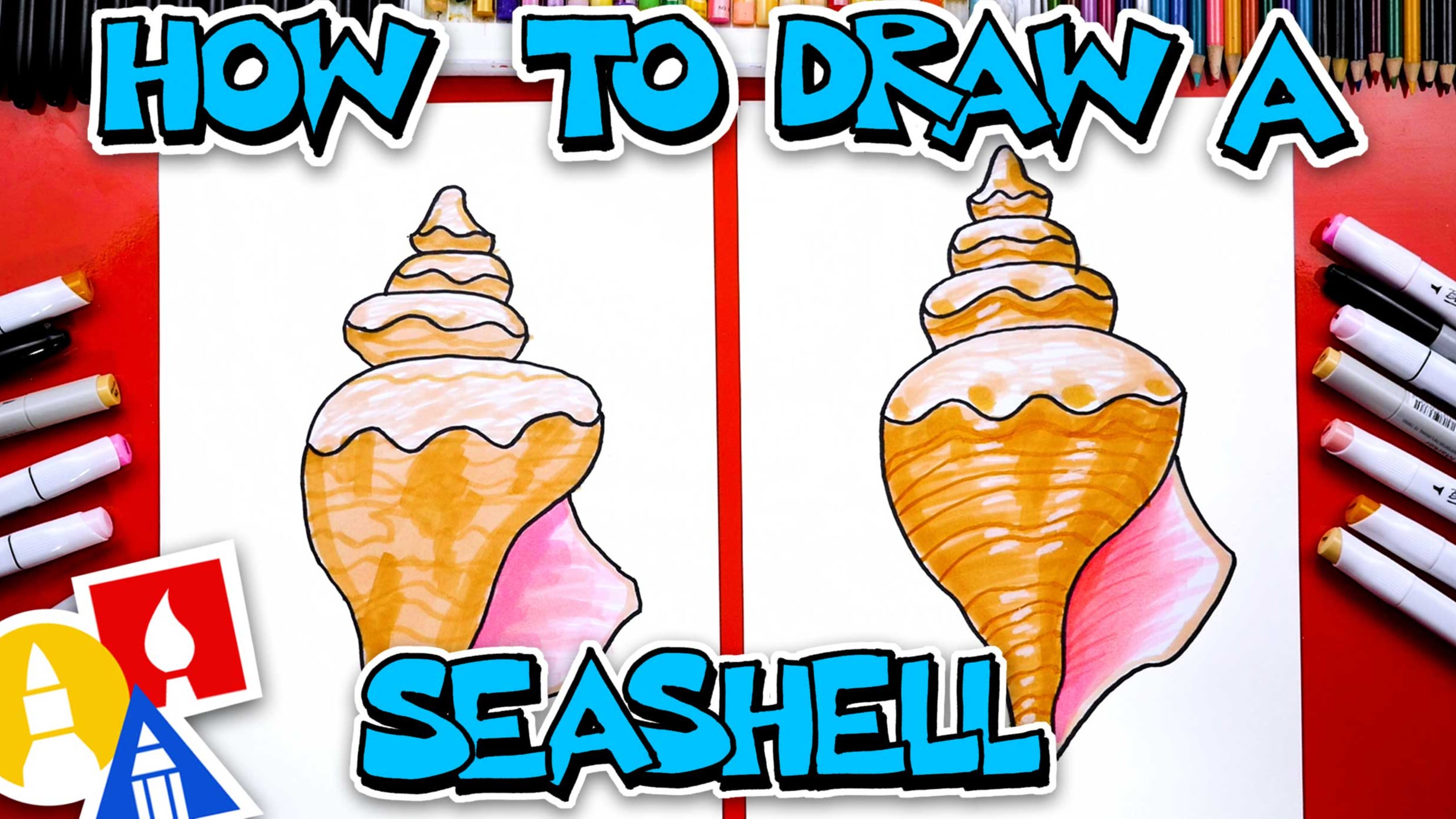 How To Draw A Cool Seashell | Art For Kids Hub