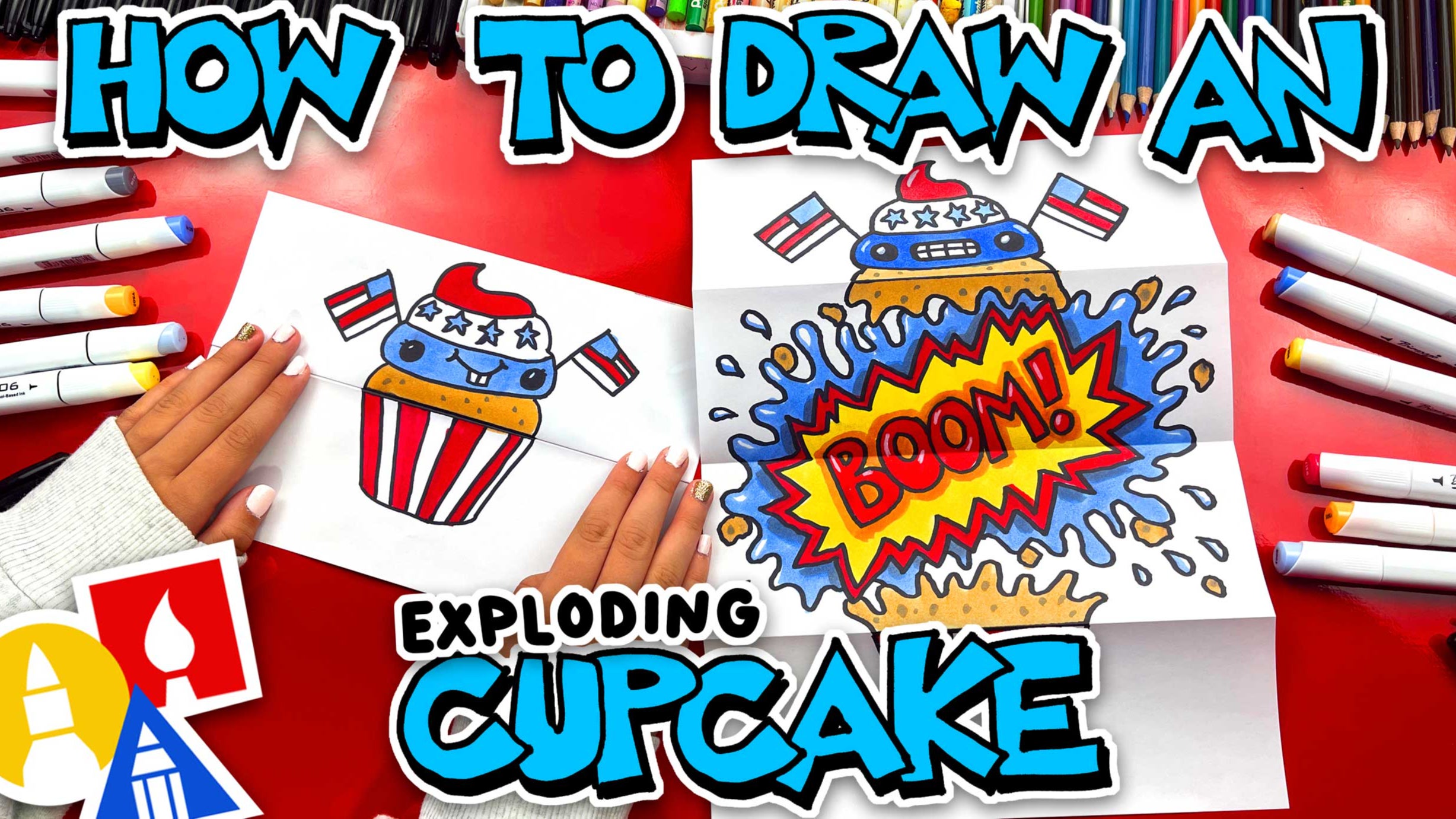How To Draw An Exploding Cupcake | Art For Kids Hub