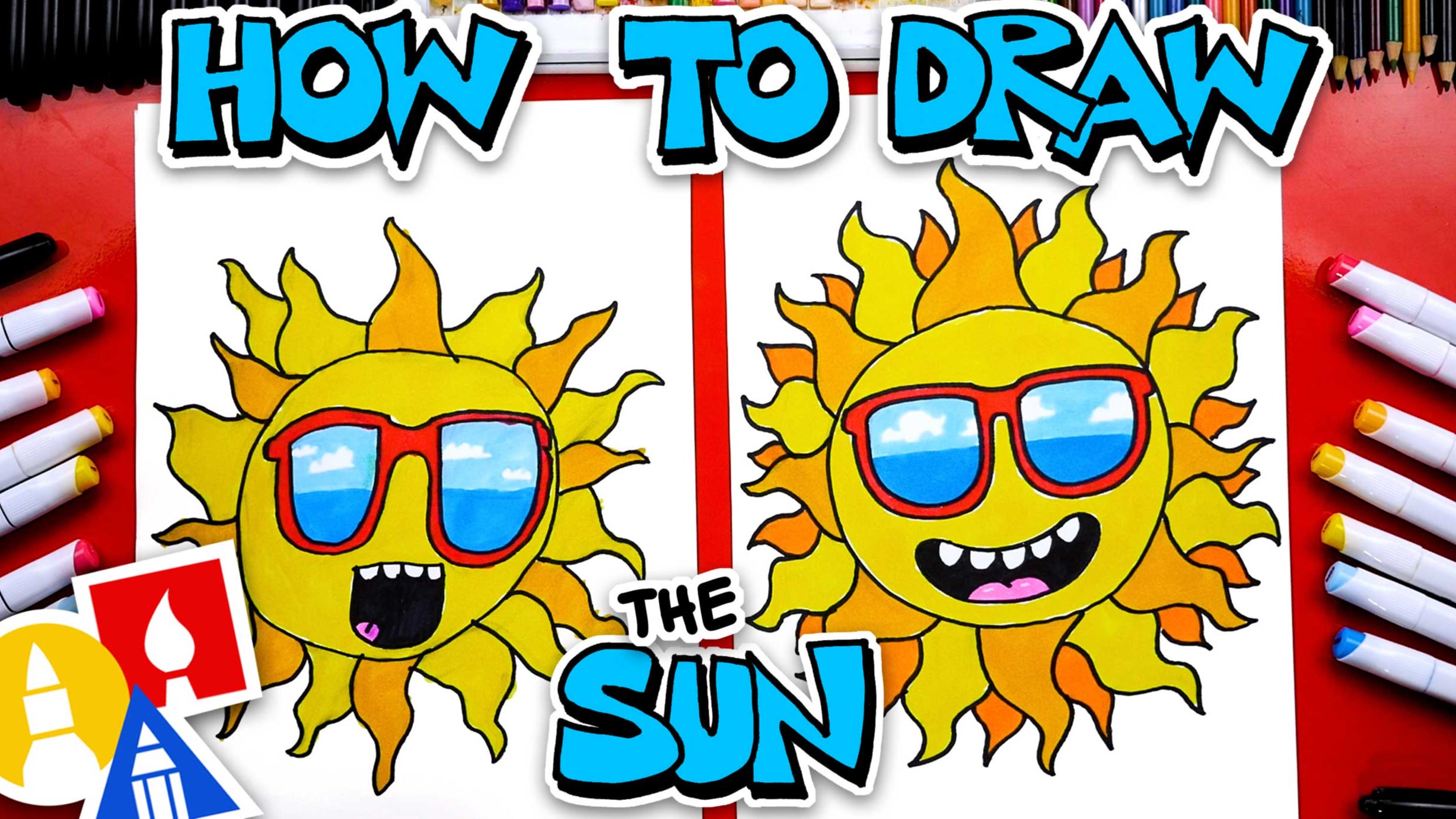 How To Draw A Funny Summer Sun | Art For Kids Hub