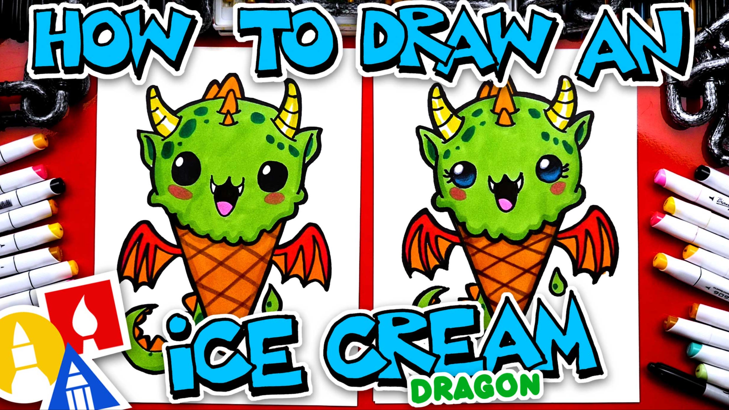 Easy Ice Dragon Drawings