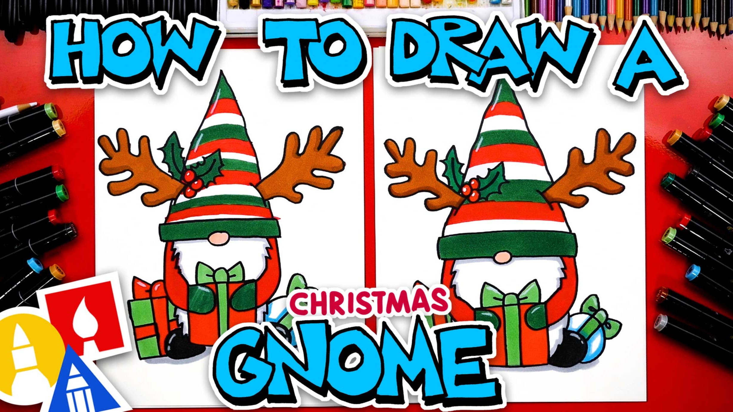 How To Draw A Christmas Gnome | Art For Kids Hub