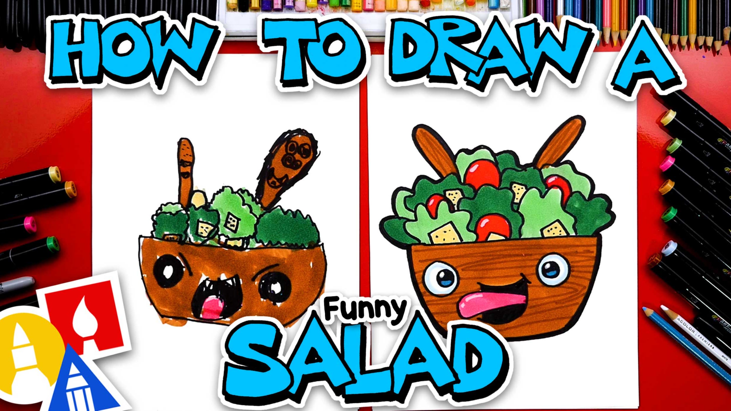 How To Draw A Funny Salad | Art For Kids Hub