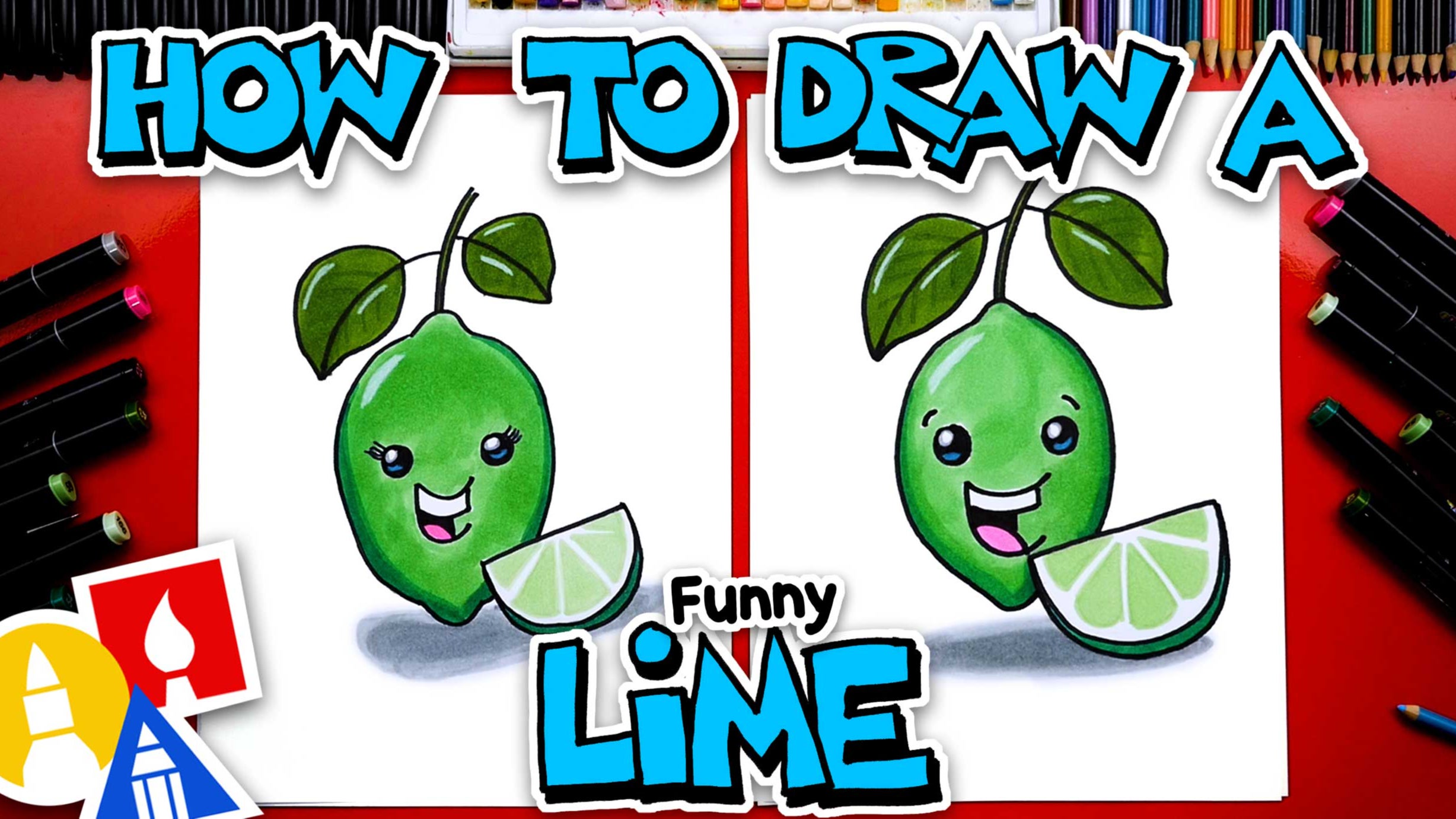 How To Draw A Funny Lime | Art For Kids Hub