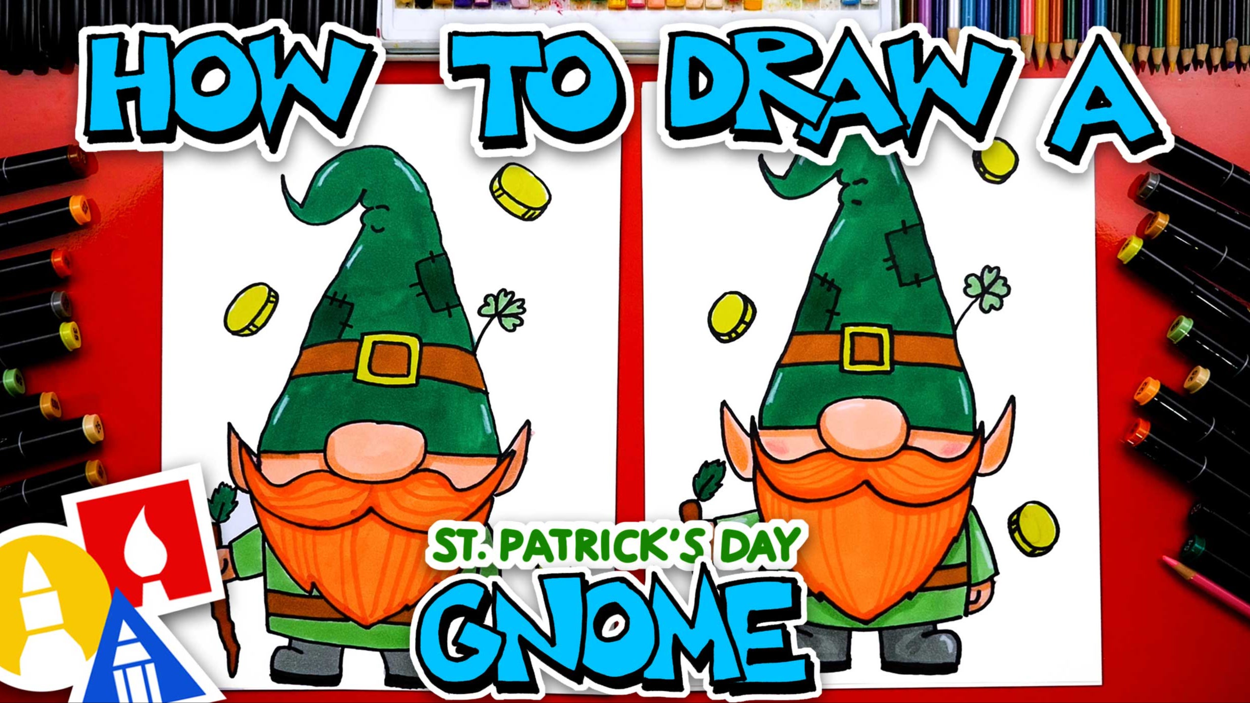 How To Draw A St Patrick's Day Gnome | Art For Kids Hub