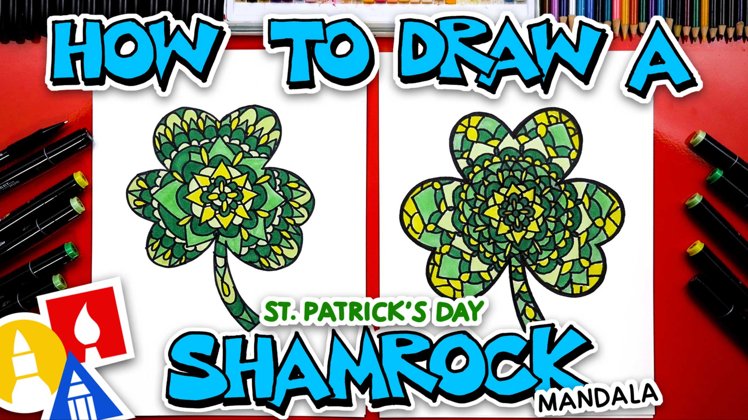 How To Draw A Shamrock Mandala – Advanced | Art For Kids Hub
