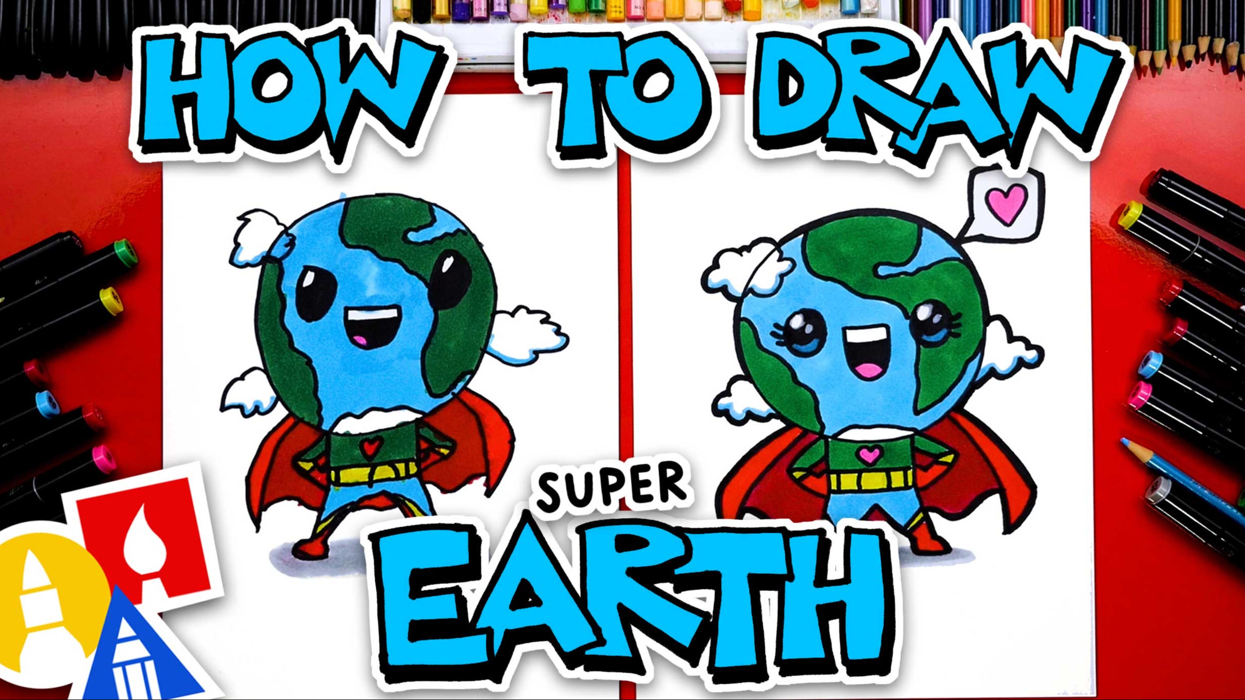 How To Draw Super Earth | Art For Kids Hub