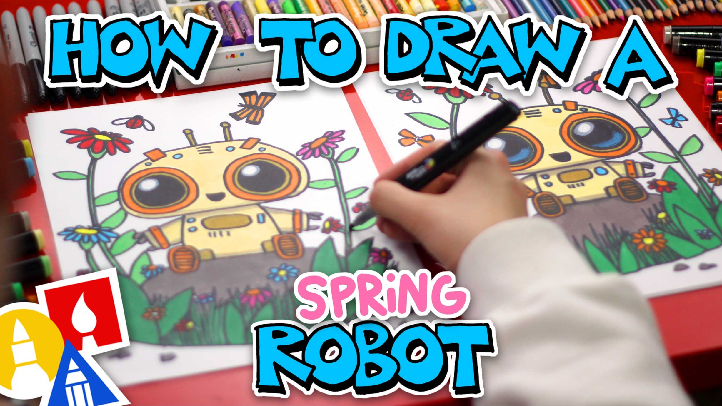 How To Draw A Spring Robot | Art For Kids Hub