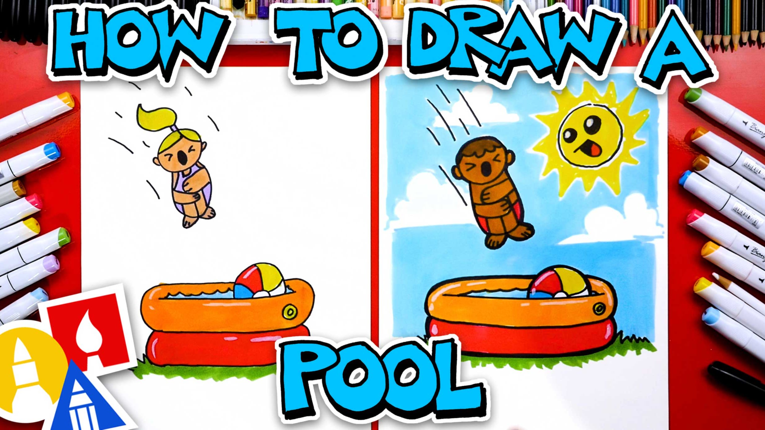 How To Draw A Pool | Art For Kids Hub